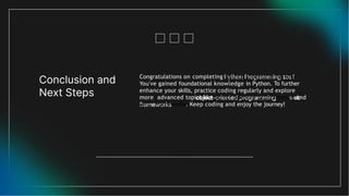 beginner guide for python programming presentation | PPTX