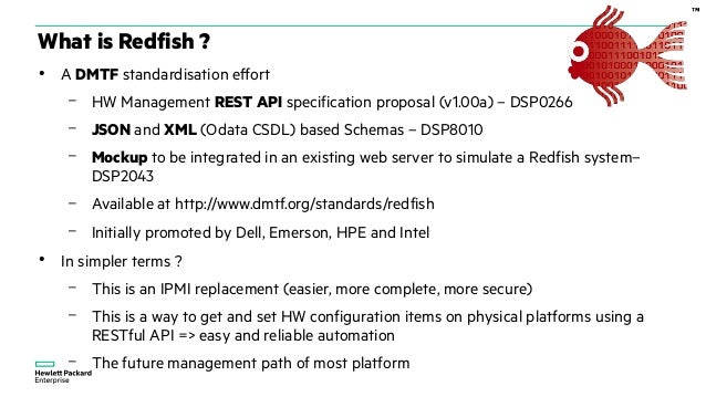 Redfish and python-redfish for Software Defined Infrastructure