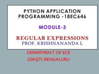Python regular expressions | PPT
