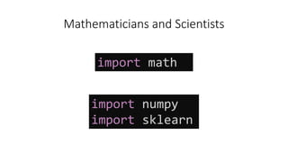 The Python outside of your textbook | PPT