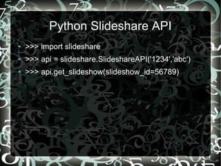 Python Slideshare API | PPT