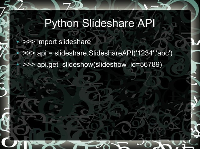 Python Slideshare API | PPT