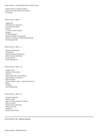 Python Sorulari Pdf