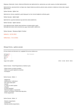 Python Sorulari Pdf