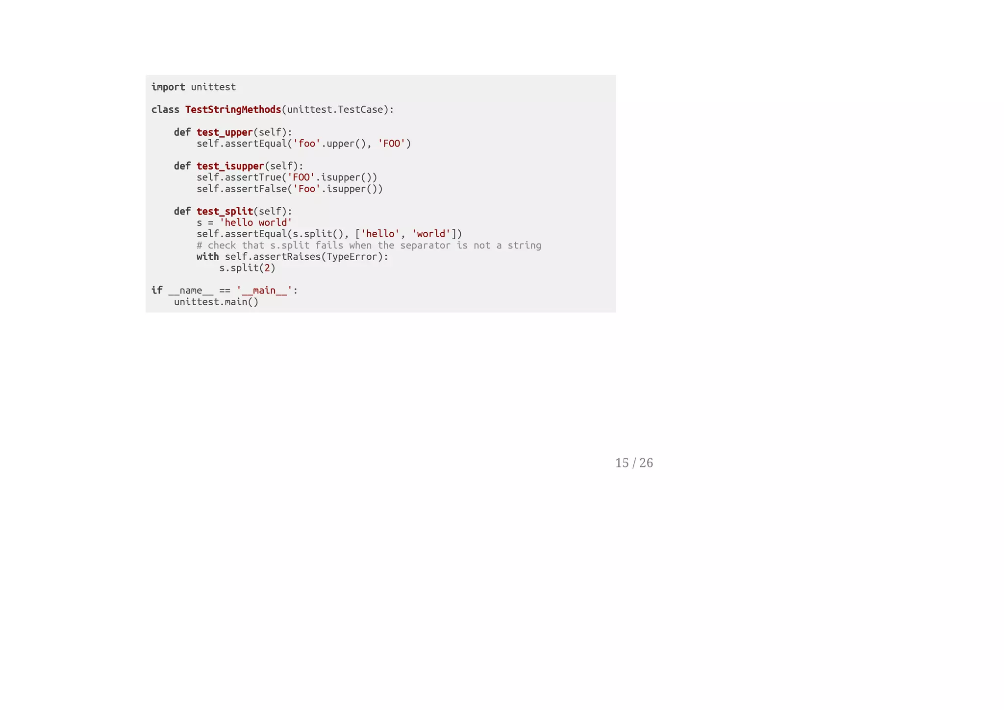 Python Testing Frameworks Overview Ppt