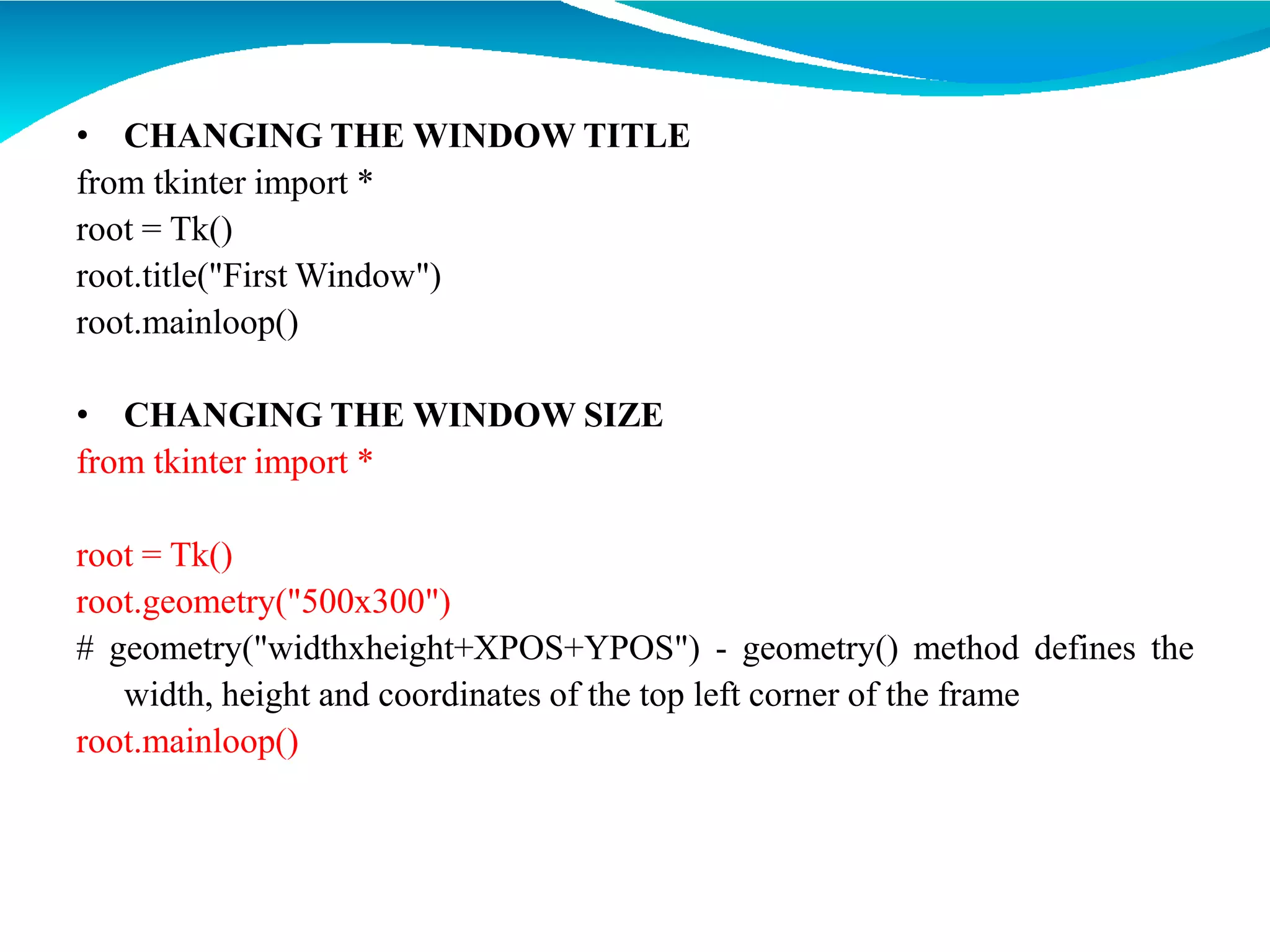 PYTHON - TKINTER - GUI - PART 1.ppt PYTHON - TKINTER - GUI - PART 1.ppt
