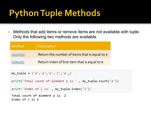 Python tuple | PPT | Free Download