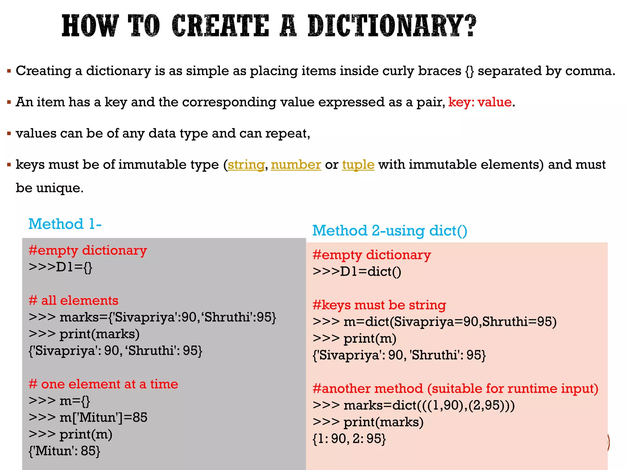 Python Tuples And Dictionary Pdf Programming Languages Computing