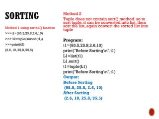 Python tuples and Dictionary | PDF