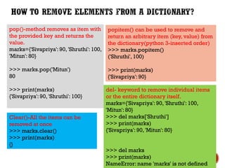 Python tuples and Dictionary | PDF | Programming Languages | Computing