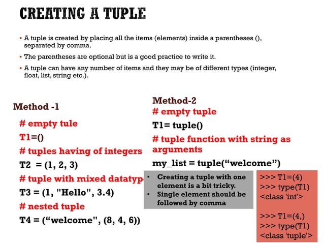 Python Tuples And Dictionary Pdf