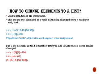 Python tuples and Dictionary | PDF
