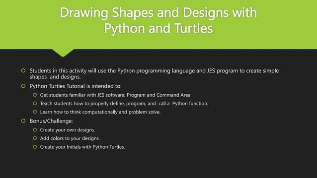 Programming In Python Turtle Presentation Pptx Web Development Internet
