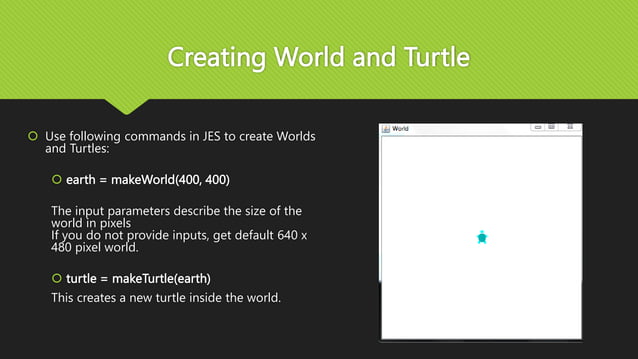 Programming in python-turtle-presentation | PPTX | Web Development | Internet