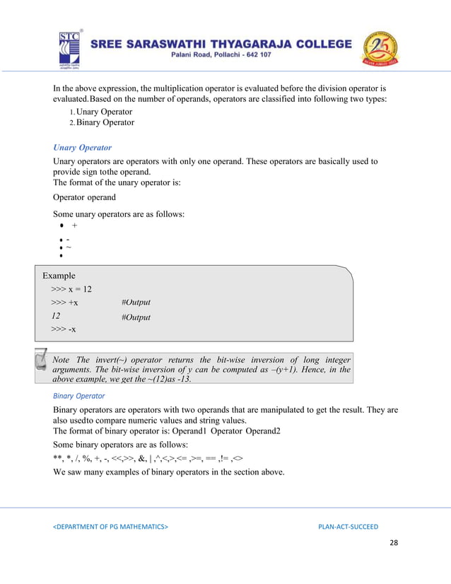 Python Unit I Notes For Python Learnerss Pdf