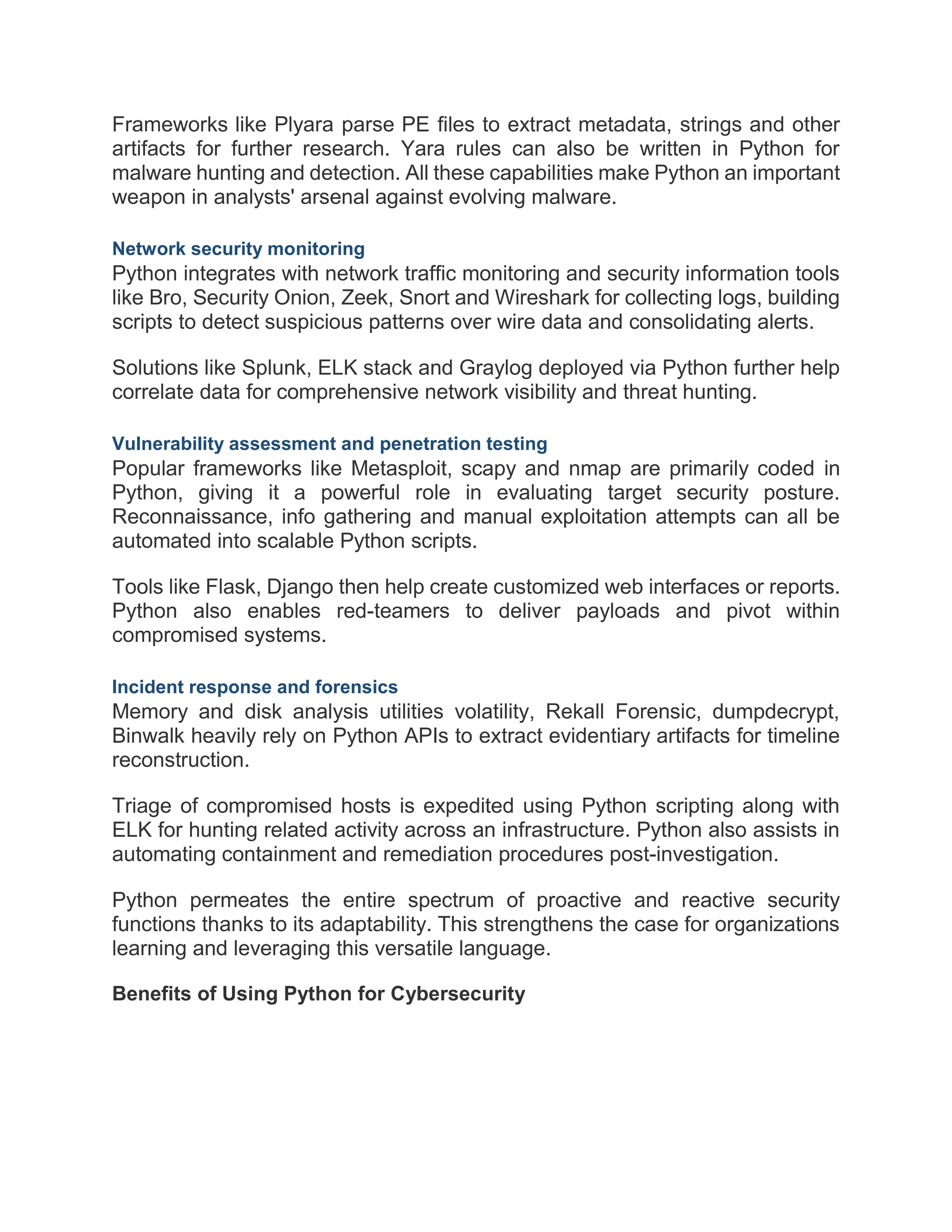 How is Python Useful for Cybersecurity in 2024 | PDF