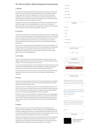 Top 6 Python Web Frameworks For Development | PDF