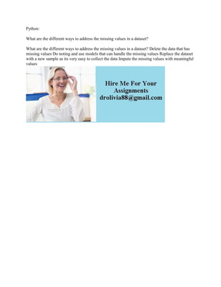 Python- What are the different ways to address the missing values in a.docx