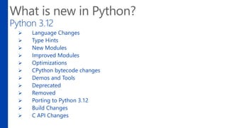 Python-Yesterday Today Tomorrow(What's new?) | PPTX
