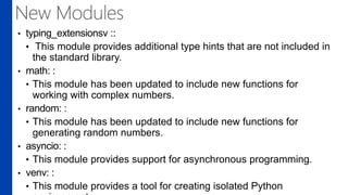 Python-Yesterday Today Tomorrow(What's new?) | PPTX