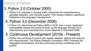 Python-Yesterday Today Tomorrow(What's new?) | PPTX
