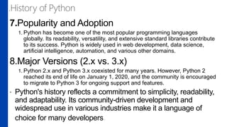 Python-Yesterday Today Tomorrow(What's new?) | PPTX