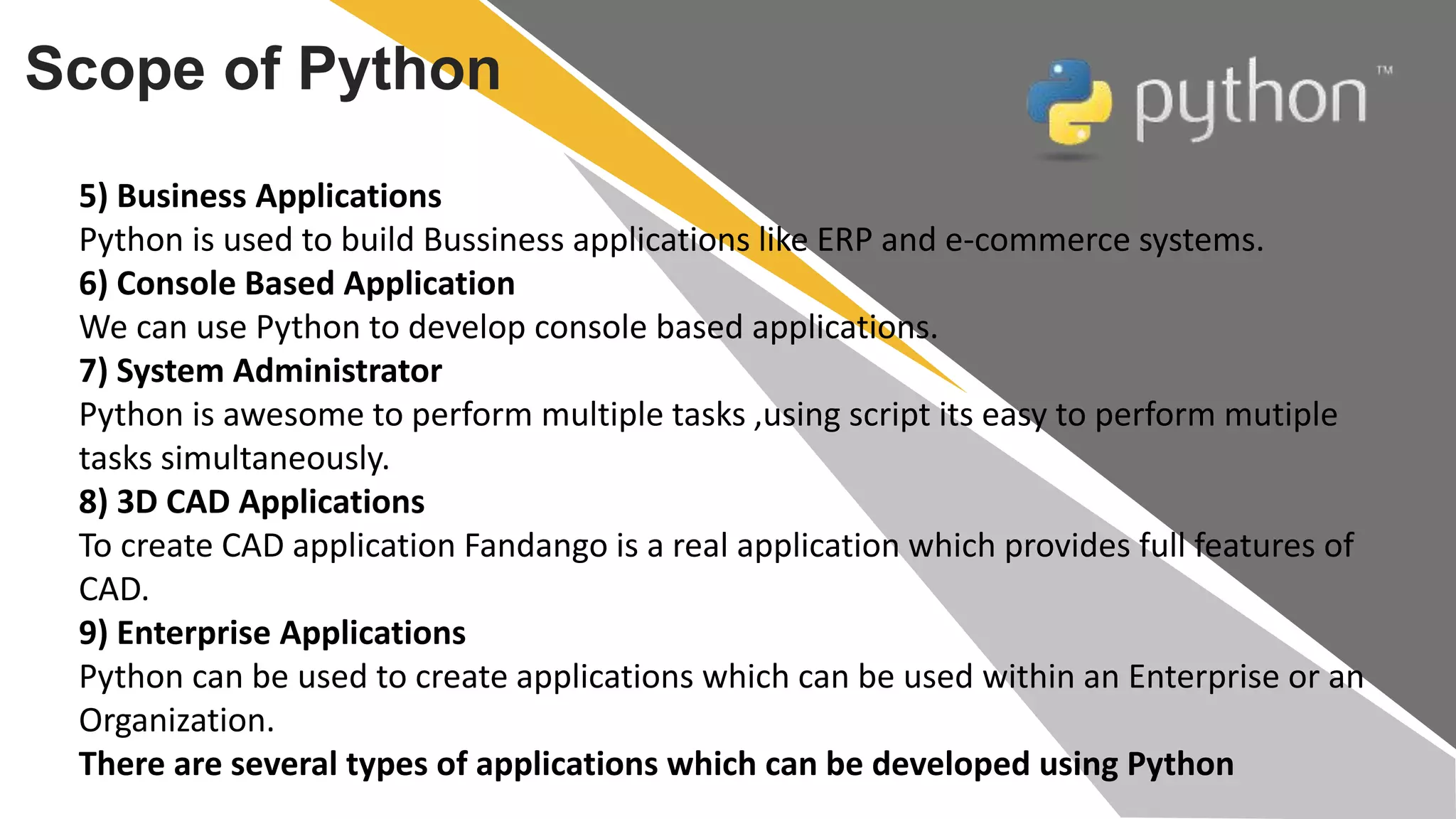 Introduction to python | PPTX
