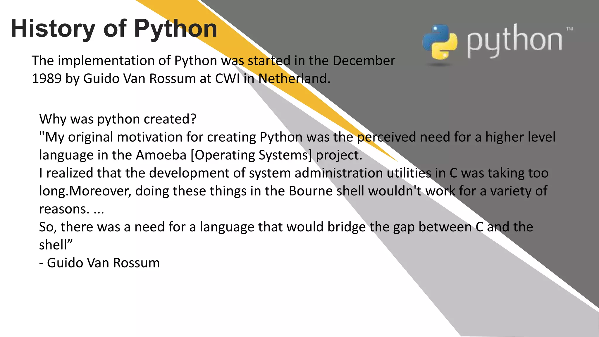 Introduction to python | PPTX