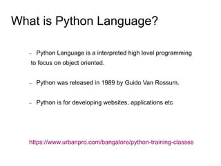 Python Classes in Chennai | PPT