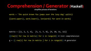 Python 101 language features and functional programming | PPT