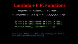 Python 101 language features and functional programming | PPT