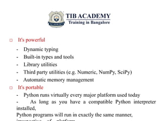 Python tutorial for beginners - Tib academy | PPTX | Programming ...