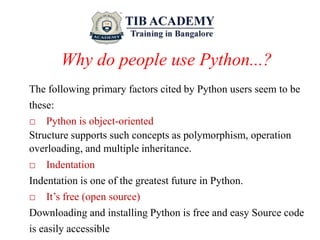 Python tutorial for beginners - Tib academy | PPTX | Programming ...