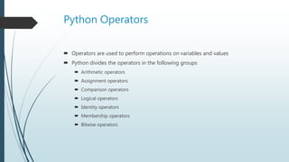 Python Operators | PPTX