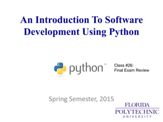 An Introduction To Python - Final Exam Review | PPTX