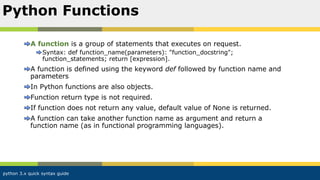 Python 3.x quick syntax guide | PPT