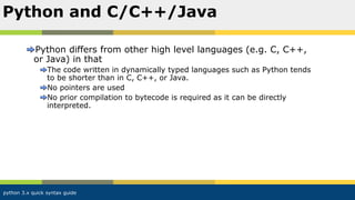 Python 3.x quick syntax guide | PPT