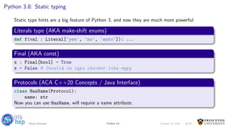 PyHEP 2019: Python 3.8 | PPT
