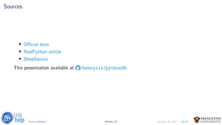 PyHEP 2019: Python 3.8 | PPT