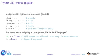 PyHEP 2019: Python 3.8 | PPT