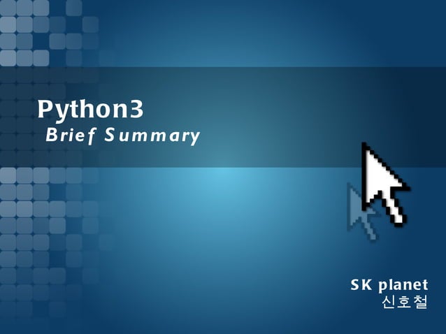 Python3 brief summary | PPT | Free Download