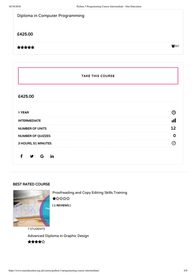Python 3 Programming Course Intermediate - One Education | PDF | Free ...