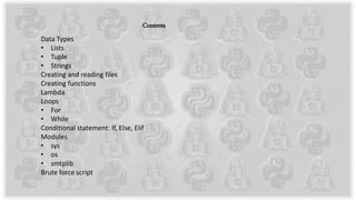 Python for Security Professionals | PPTX | Operating Systems | Computer ...
