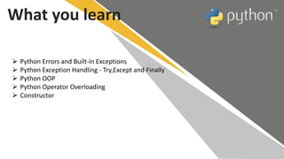Python Session - 6 | PPT