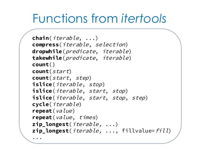 Functions From Itertools Chainiterable