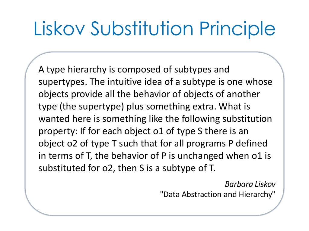 Liskov Substitution Principle A Type