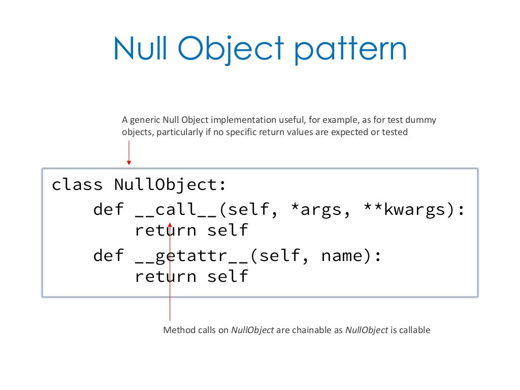 Null Object Pattern Class Nullobject 