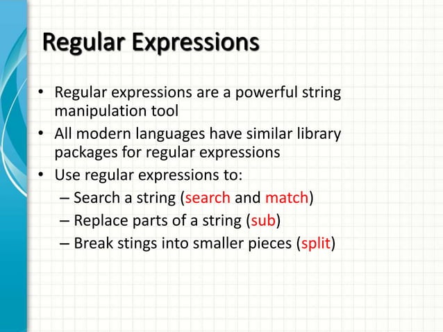 Python advanced 2. regular expression in python | PPTX