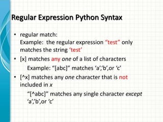 Python advanced 2. regular expression in python | PPT