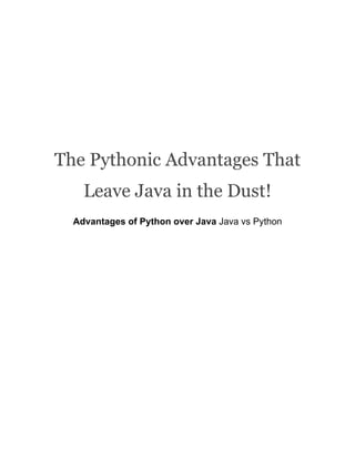 Python Advantages over Java . | PDF